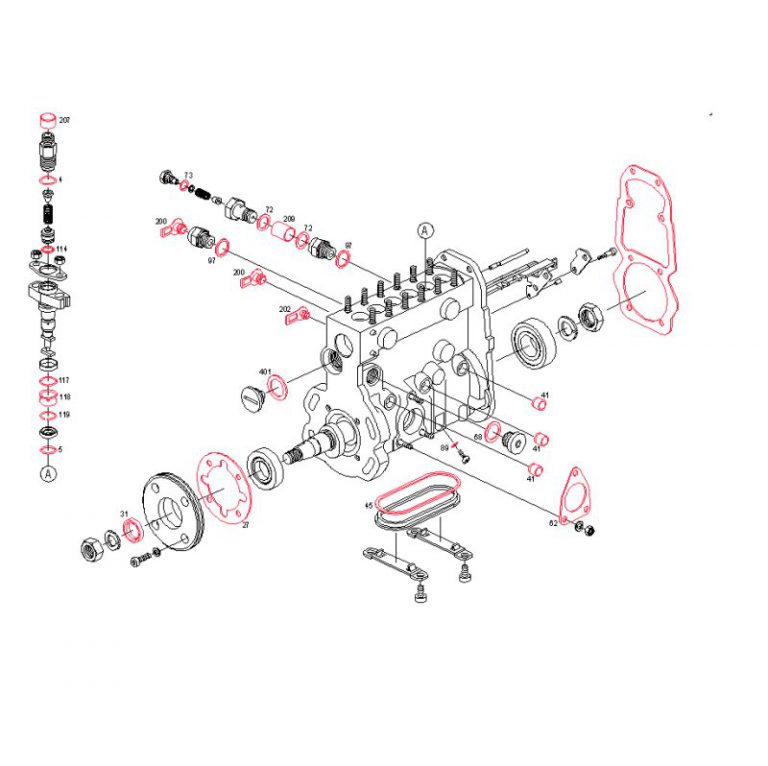 Seal repair kit for Bosch PES6MW inline injection pumps - Diesel ...