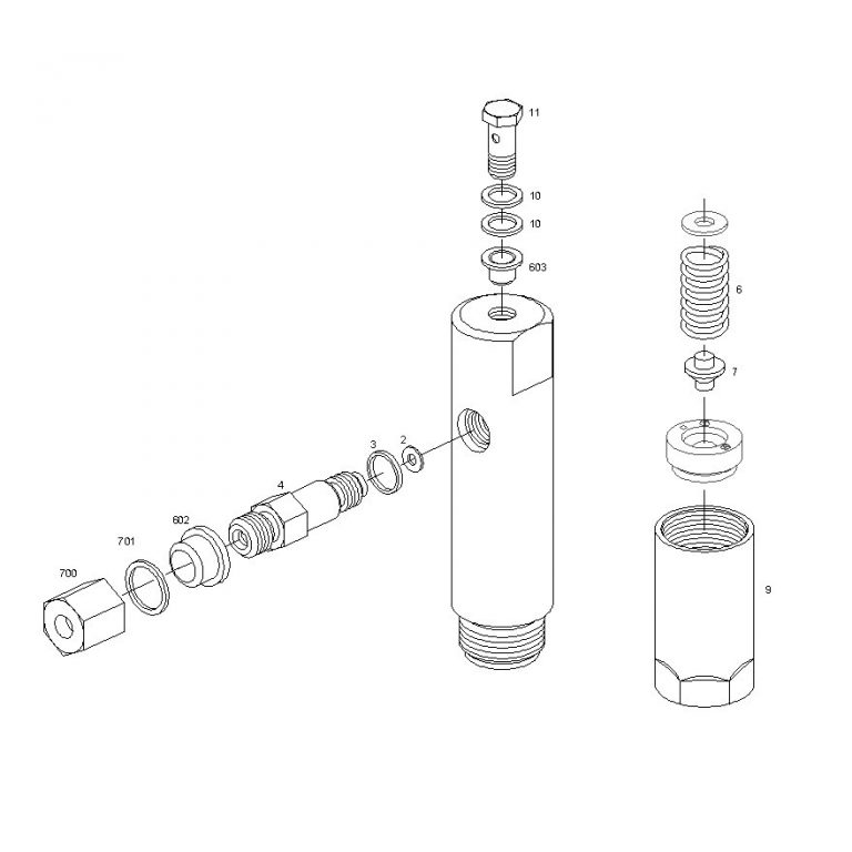 Bosch injector inlet connection bolt 2433456035 - Diesel Injection Pumps