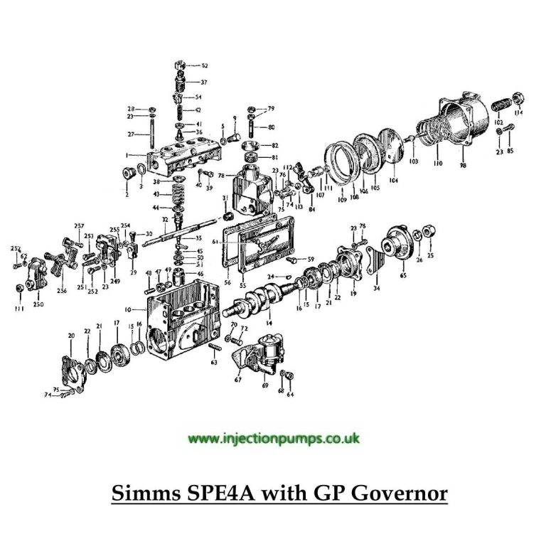 Seal kit for Simms 4 cylinder diesel injection pumps SPE4A with vacuum ...